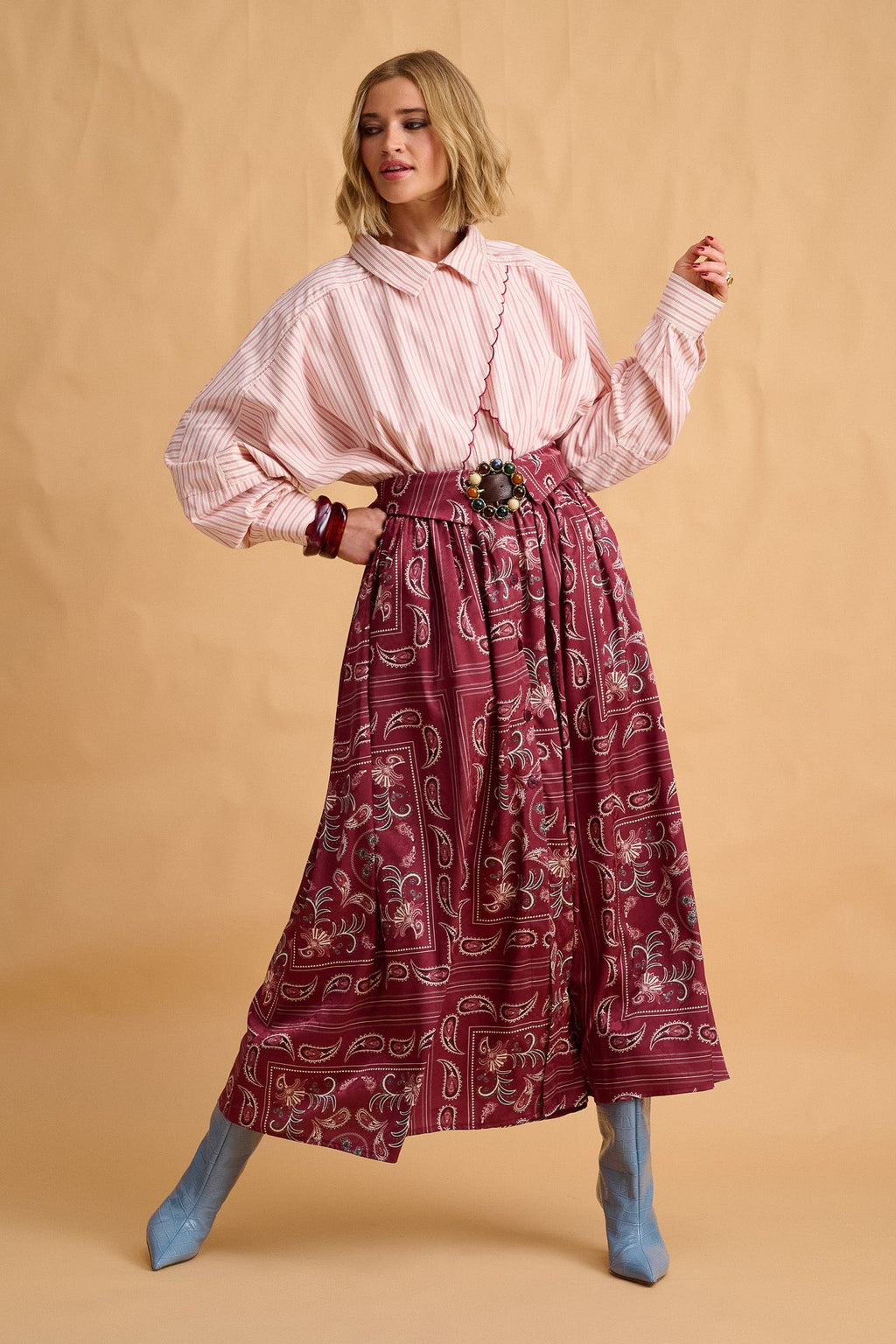 Wesley Skirt (Bordeaux) – Karavan Clothing